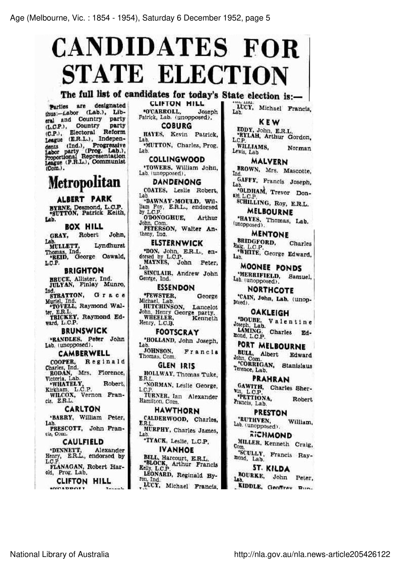 THE AGE 06 DEC 1952 VICT ELECTION - 2 | QURAN-E-HAKIM.NET