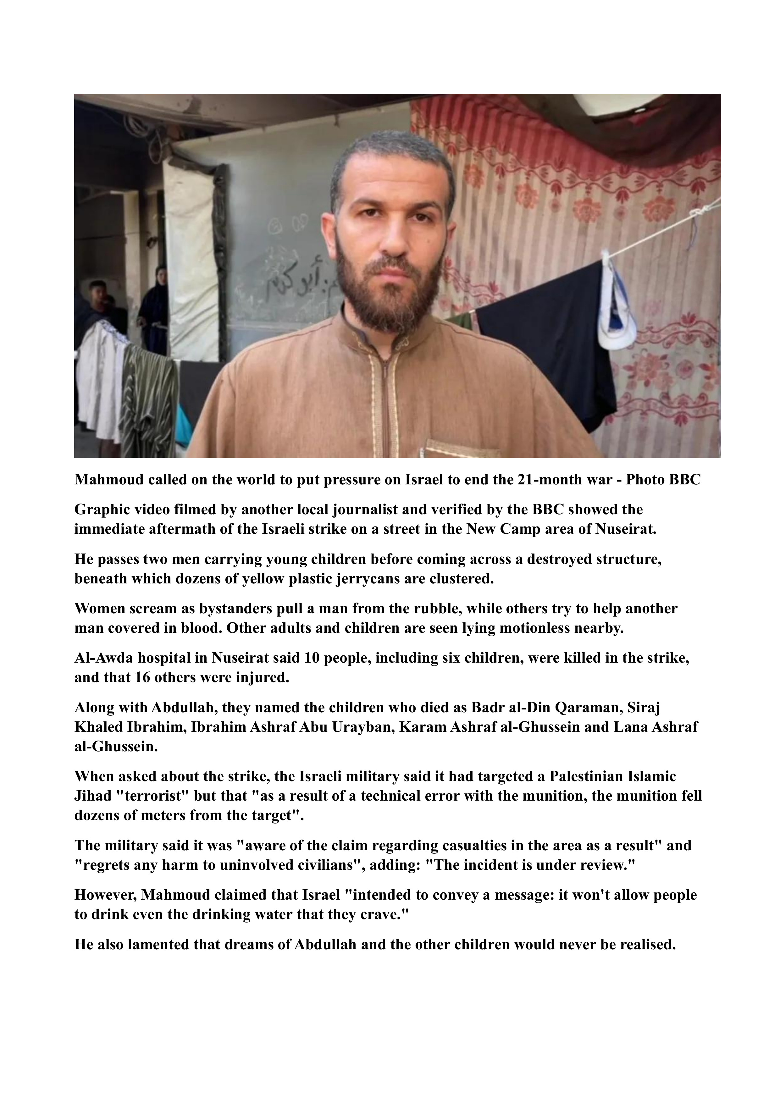 ISRAELI STRIKES NUSEIRAT BBC - 2 | QURAN-E-HAKIM.NET